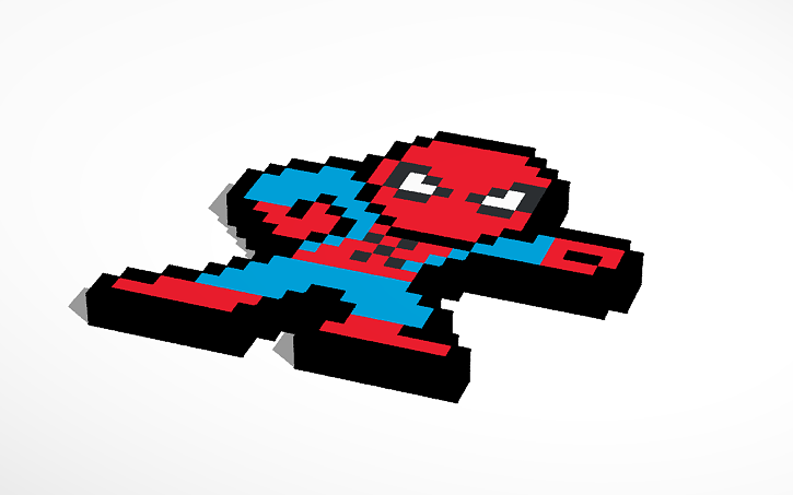3D design 8-Bit Spider-Man - Tinkercad