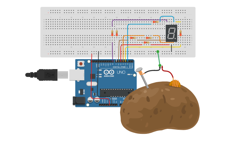 Circuit design Display de 7 segmentos - Tinkercad Circuit design Display de 7 segmentos - Tinkercad