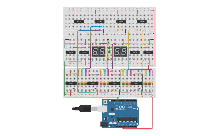 Circuit design Relógio digital - Tinkercad