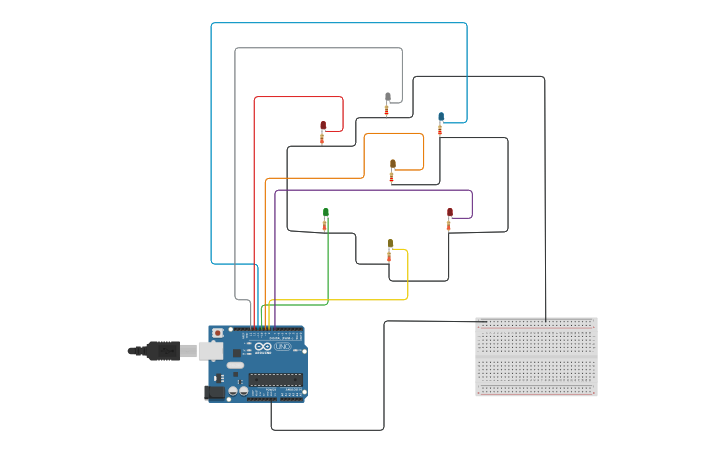 Circuit Design Siete Segmentos Tinkercad