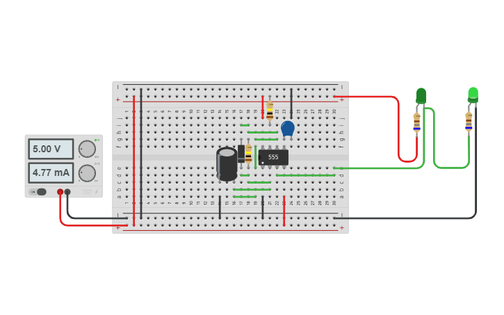 Circuit Design Timer 555 Tinkercad