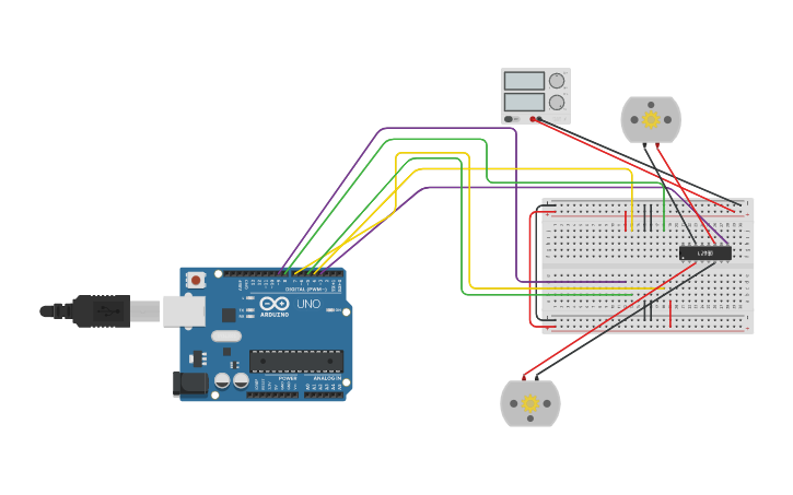 Circuit Design 2 Dc Motor Control Serial Comm Tinkercad