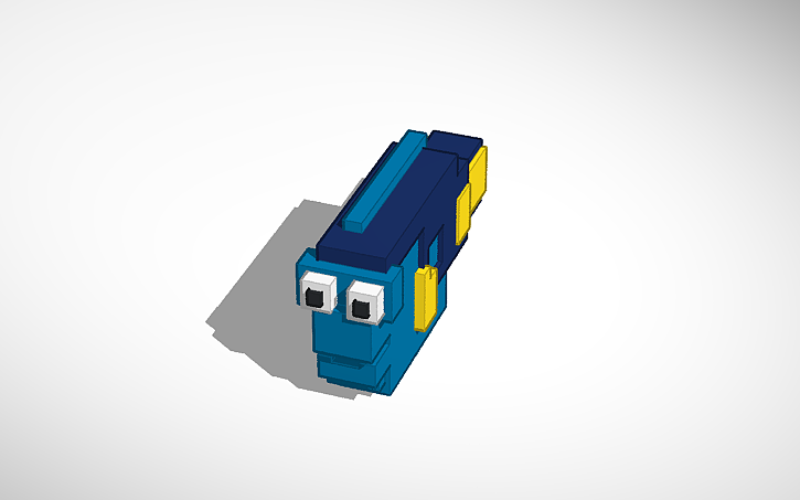 3D design 3d pixel art Dory - Tinkercad