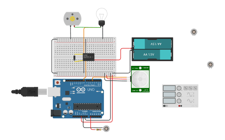 Circuit design Automatic Night Lights - Tinkercad