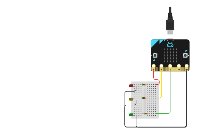 Circuit design Semáforo Micro:bit - Tinkercad