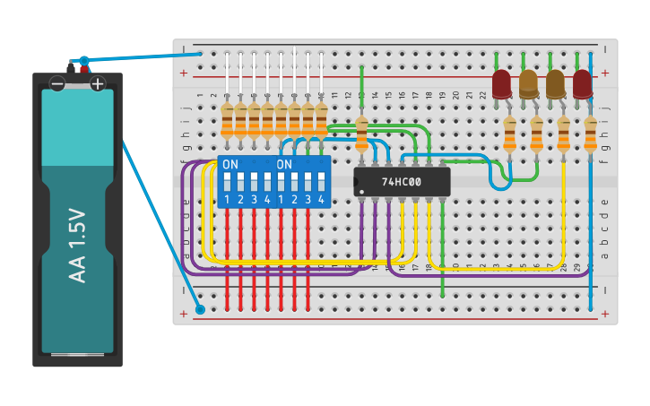 Circuit design Circuito NAND - Tinkercad