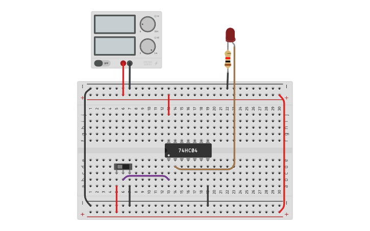 Circuit design NOT GATE | Tinkercad