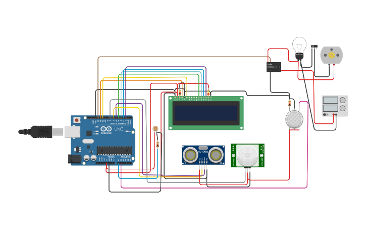 Circuit design Smart Home Automation System - Tinkercad