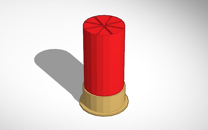 3D design 12g Shotgun Shell - Tinkercad