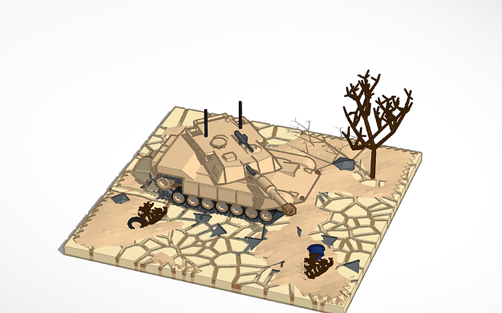 3D design M1 Abrams main battle tank - Tinkercad