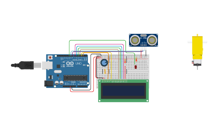 Circuit design SENSOR ULTRASONICO - Tinkercad
