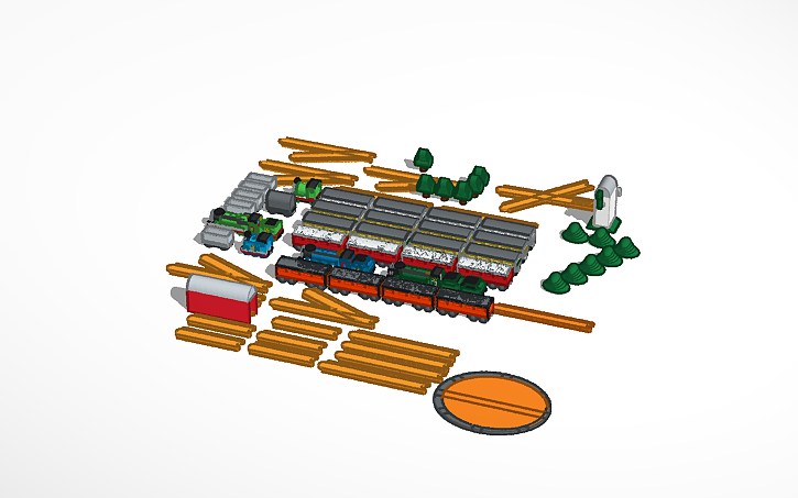 3D design Wooden railway - Tinkercad