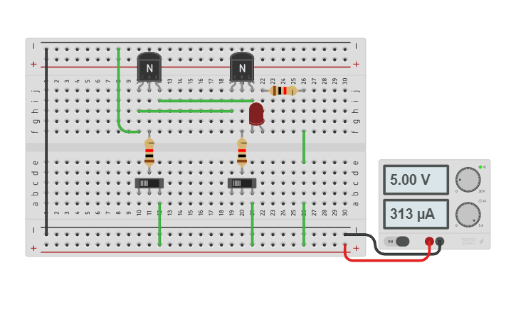 Circuit design OR GATES - Tinkercad