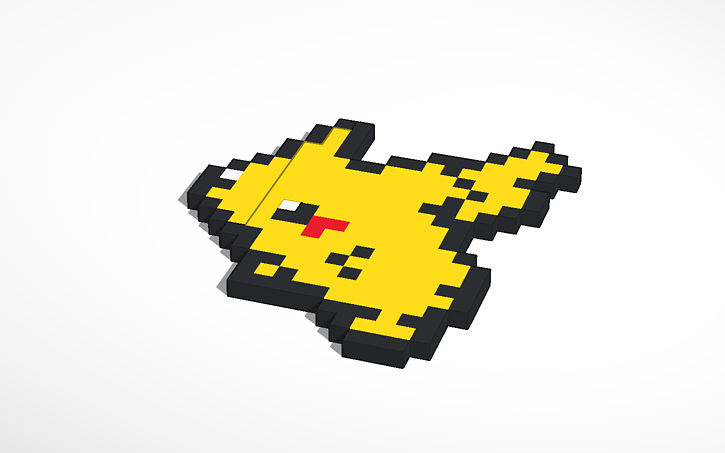 3D design 8-Bit Pikachu ツ - Tinkercad