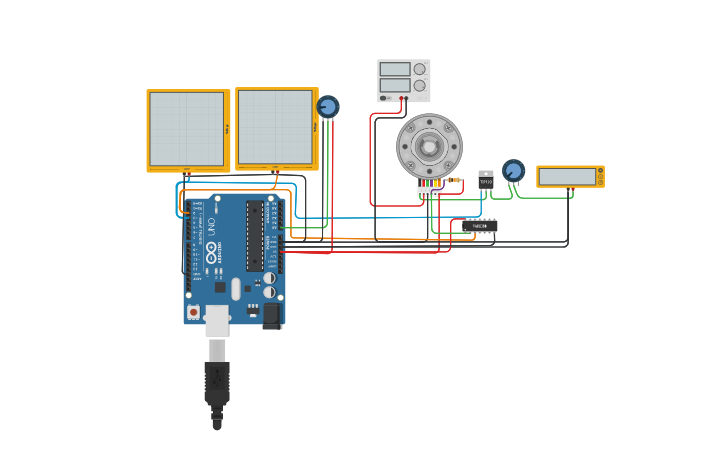 Circuit design PID de Motor encoder - Tinkercad