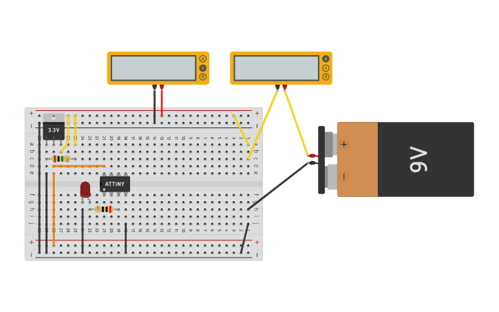 Circuit design Arduino ATtiny power - Tinkercad