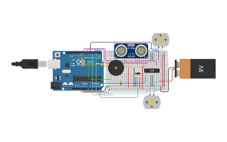 Circuit design CAR - Tinkercad