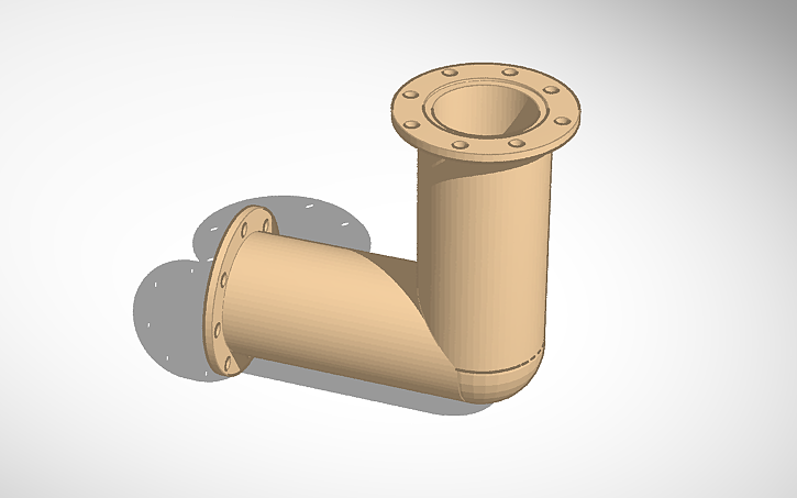 3D design Industrial L-pipe - Tinkercad