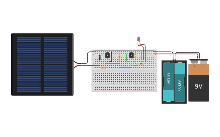 Circuit design Circuito de Panel Solar 12 V - Tinkercad
