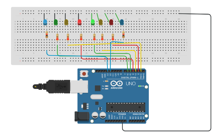 Circuit design semáforo victor flores - Tinkercad