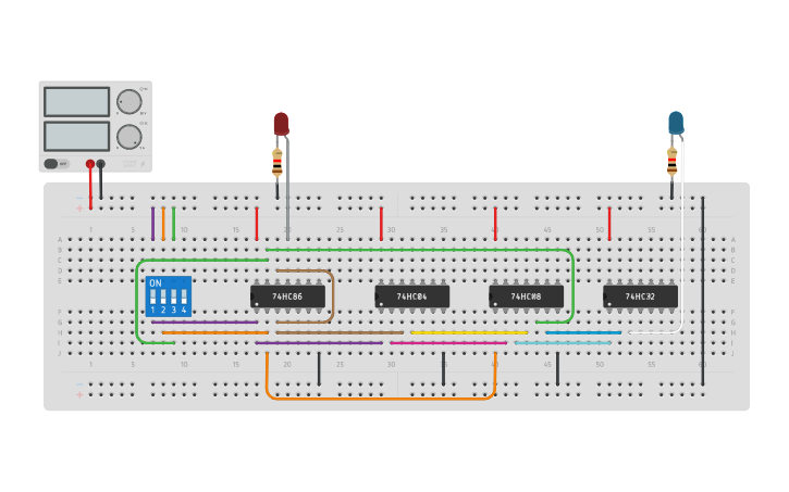 Circuit design Full Subtractor using basic gates - Tinkercad