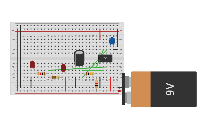 Circuit Design Blink Led Alternately Using 555 Timer Tinkercad