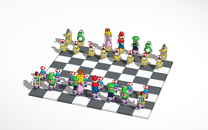 3D design Mario Chess - Tinkercad