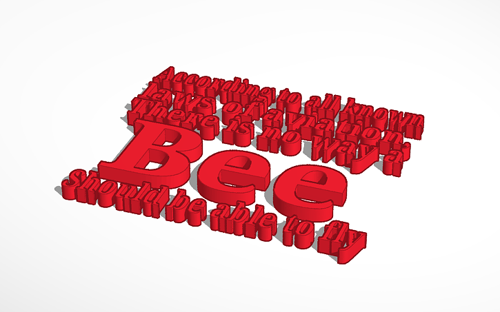 3d Design Bee Movie Tinkercad
