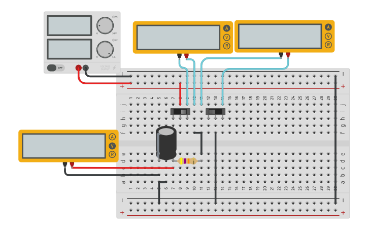 Circuit design capacitor - Tinkercad