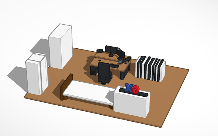 3D design New Gaming Setup/ New Room - Tinkercad