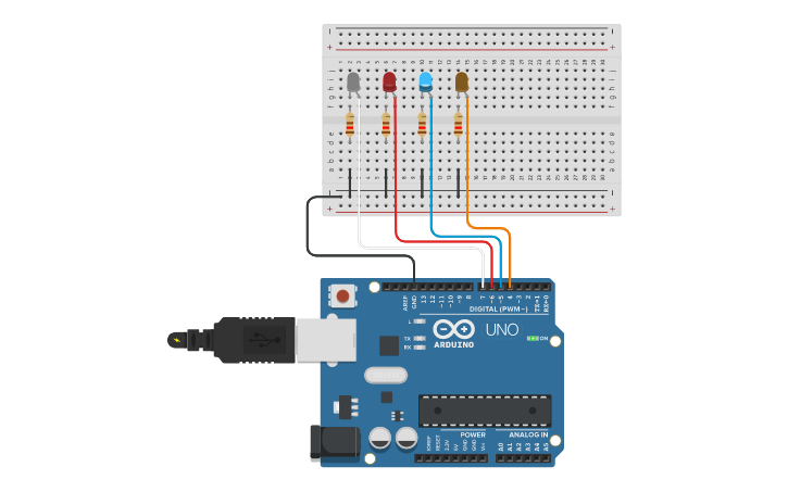 Circuit design DANCING LEDS_Quiz 2_Acasio | Tinkercad
