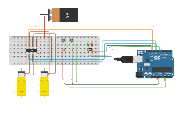 Circuit Design Line Follower Tinkercad