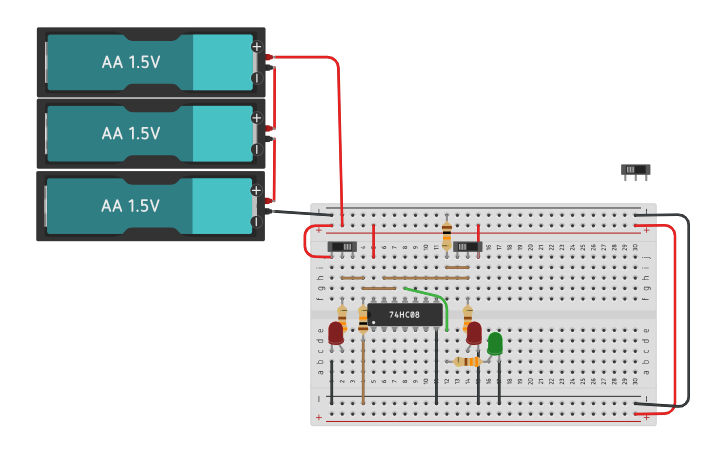 Circuit design Compuerta AND - Tinkercad