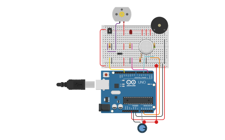 Circuit design Smoke fan system dust - Tinkercad