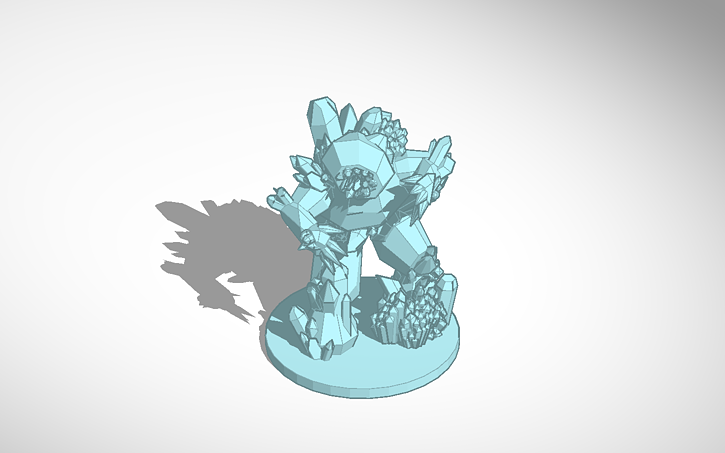 3D design Crystal Golem 50mm Miniature - Tinkercad