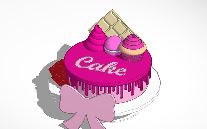3D design Strawberry Cake - Tinkercad