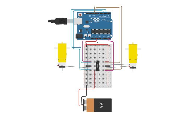 Circuit design H-Bridge - Tinkercad