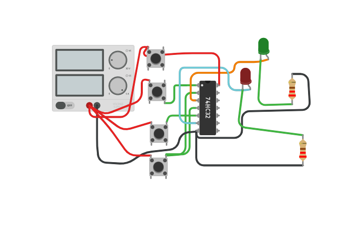 Circuit design Encoder 4:2 - Tinkercad