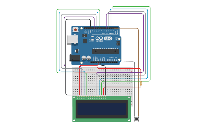 Circuit design Jogo com LCD - Tinkercad