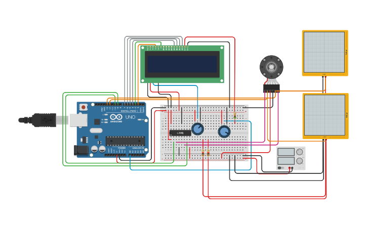 Circuit design Açı Ölçer Encoder Dc Motor - Tinkercad