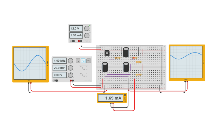 Circuit design ## Class A amplifier - Tinkercad