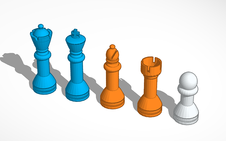 3D design RJ's Chess Pieces - Tinkercad