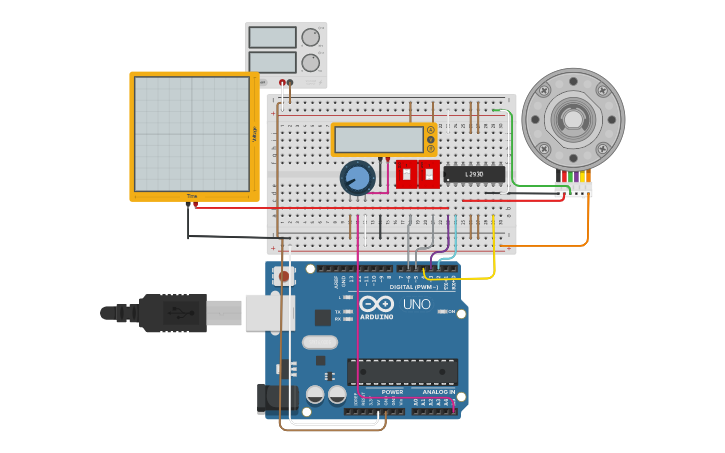 Circuit design Motor a pasos - Tinkercad