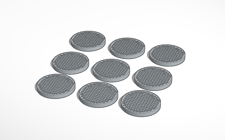 3D design perforated disc (43.5mm x 43.5mm, 5mm) - Tinkercad