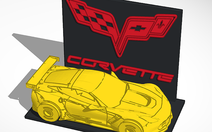 3D design corvette sign - Tinkercad