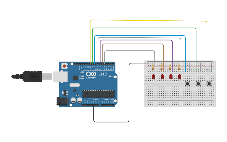 Circuit design Copy of Tiny Piano - Mini breadboard - Tinkercad