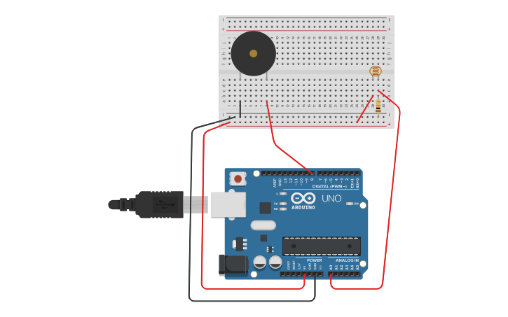 Circuit design Light Theremin - Tinkercad