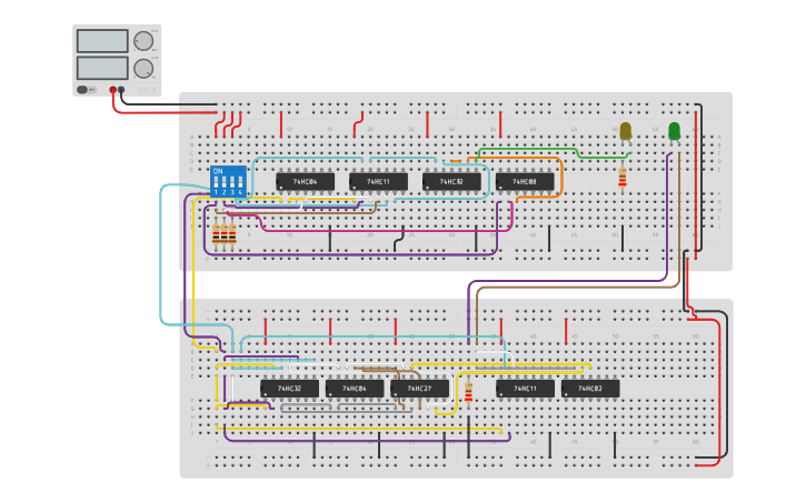 Circuit design circuito combinacional-tarea - Tinkercad