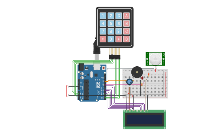 Circuit design Sistema de seguridad con Arduino - Tinkercad