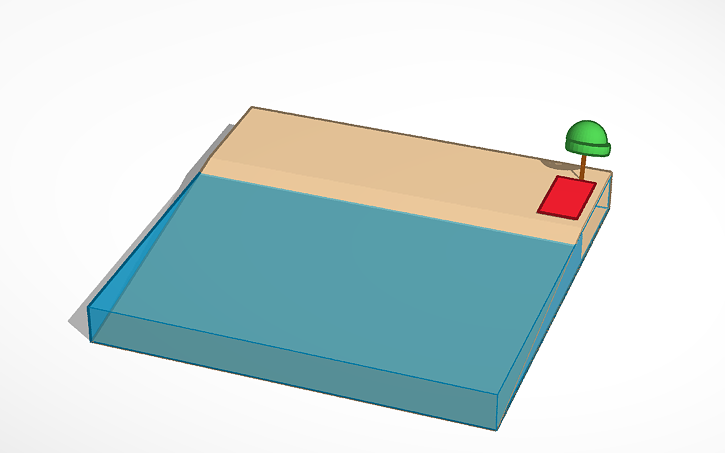 3D design beach - Tinkercad